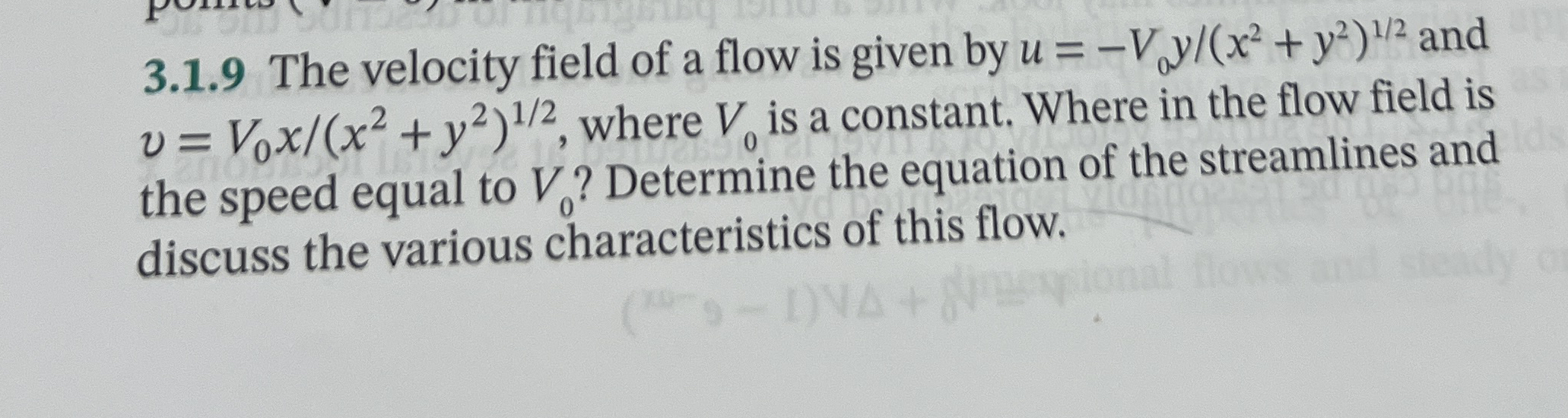 Solved 3.1.9 ﻿The velocity field of a flow is given by | Chegg.com