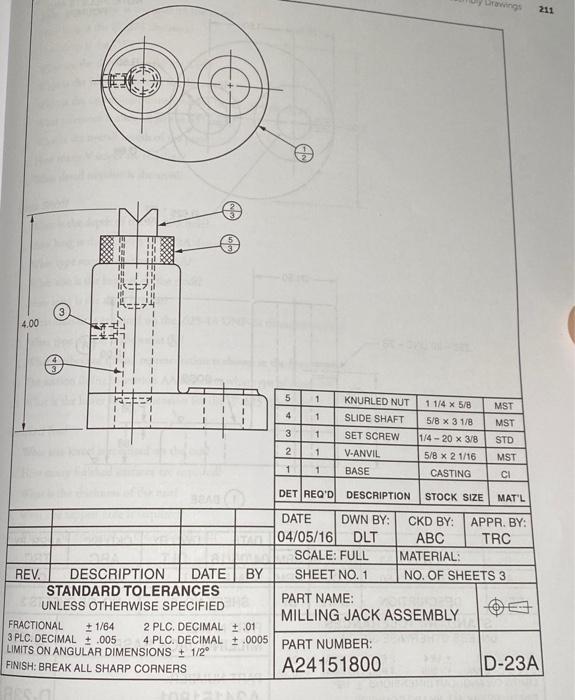 ASSIGNMENT D-23: MILLING JACK 1. How many details | Chegg.com