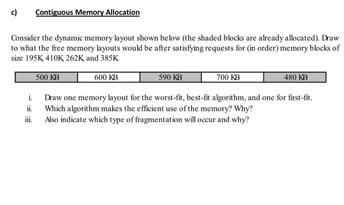 Solved Question No.5: Main Memory a) Non-Contiguous Memory | Chegg.com