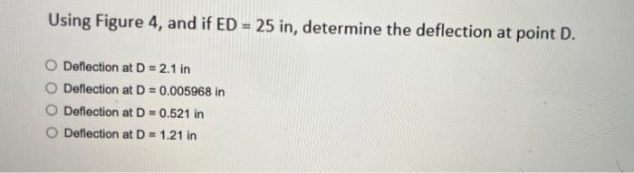 Solved Using Figure 4 , and if ED=25 in, determine the | Chegg.com