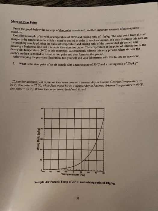 EXPERIMENT 1: DEW POINT 1. Materials - Sling | Chegg.com