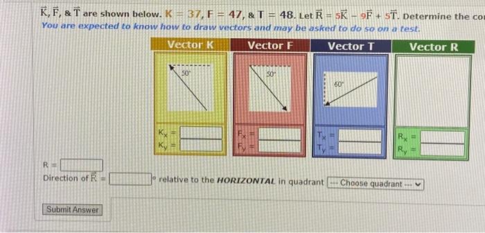 Solved \\( \\vec{K}, \\vec{F}, \\& \\vec{T} \\) are shown | Chegg.com