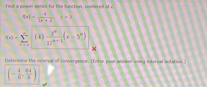 Solved Find a power series for the function, centered at c. | Chegg.com