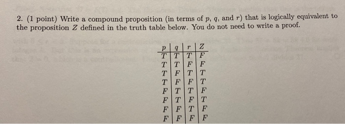 Solved How to write a compound proposition using truth | Chegg.com