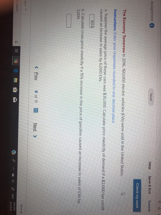 Solved Assignment Saved Help Save & Exit Submit Check my | Chegg.com