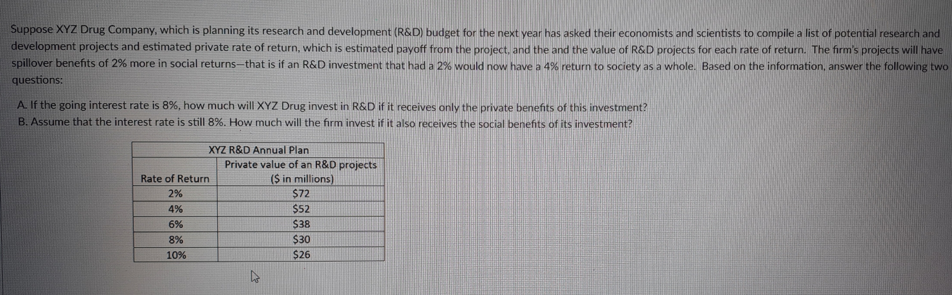 Solved Suppose XYZ Drug Company, which is planning its | Chegg.com