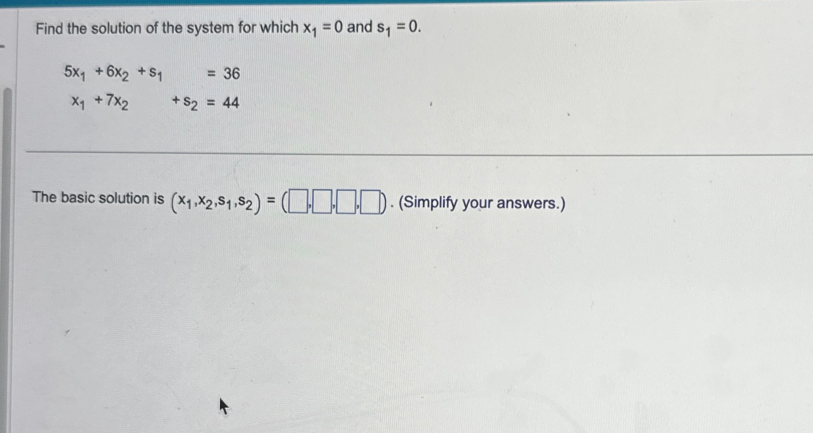 Solved Find the solution of the system for which x1=0 ﻿and | Chegg.com