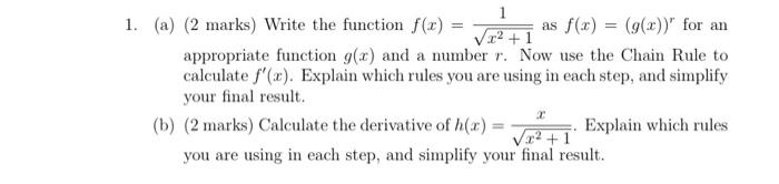 Solved 1. (a) (2 marks) Write the function f(x)=x2+11 as | Chegg.com