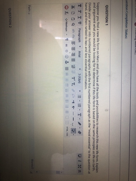 Solved Om ulecie... uestion Completion Status: QUESTION 1 | Chegg.com