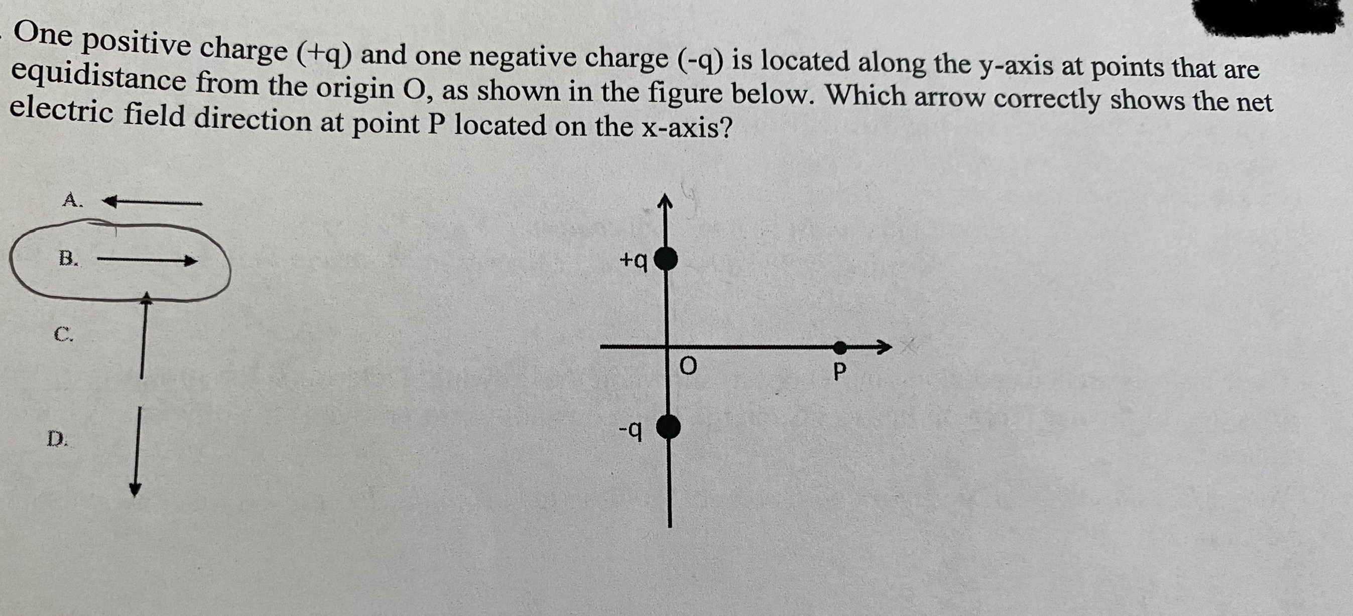 Solved One positive charge (+q) ﻿and one negative charge | Chegg.com