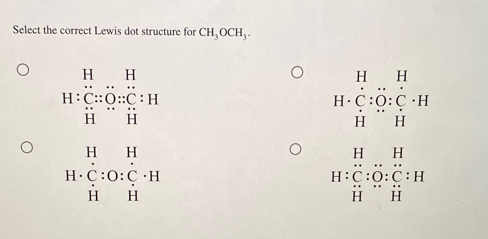 Solved Select the correct Lewis dot structure for | Chegg.com