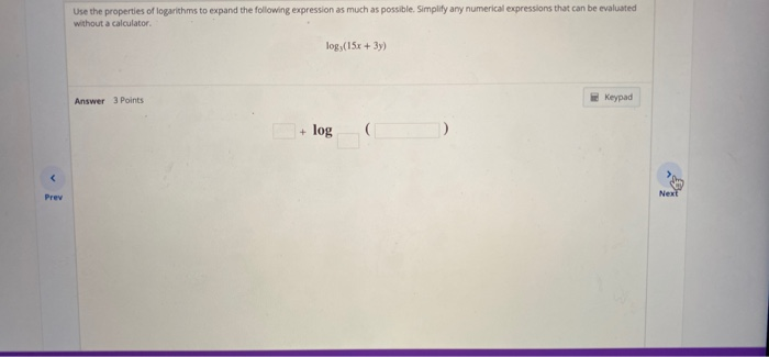 Solved Use the properties of logarithms to expand the | Chegg.com