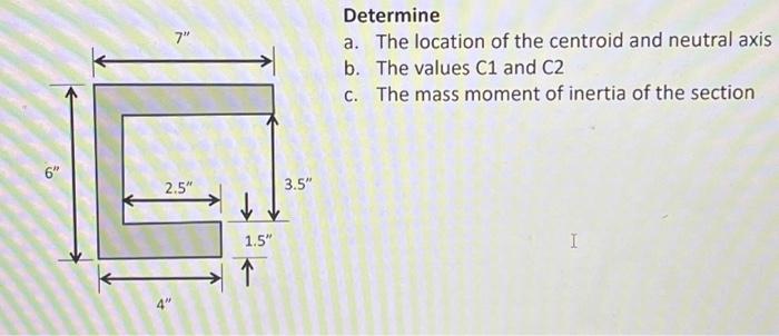 Solved Determine a. The location of the centroid and neutral | Chegg.com