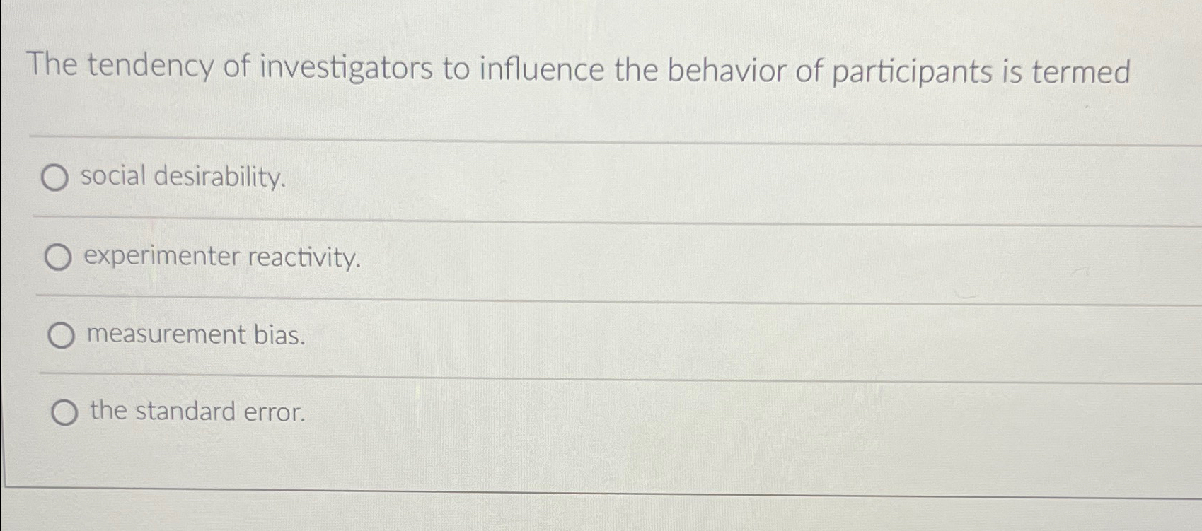 Solved The tendency of investigators to influence the | Chegg.com