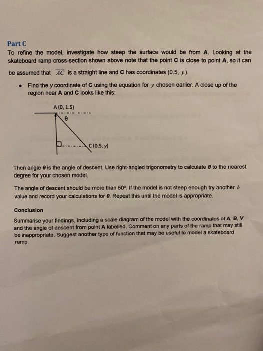10.2 Modelling a Skateboard Ramp Introduction A | Chegg.com
