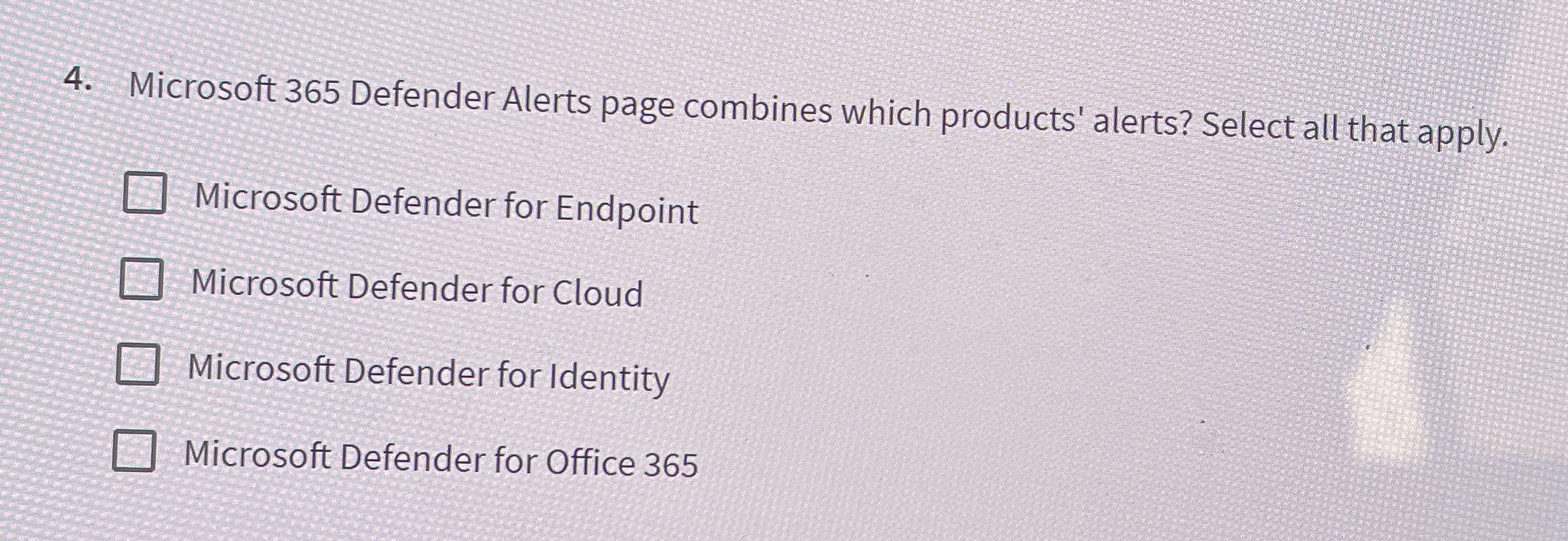 Solved Microsoft 365 ﻿Defender Alerts page combines which | Chegg.com