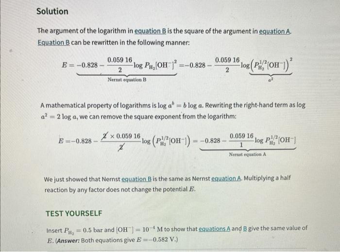 Solved The argument of the logarithm in equation B is the | Chegg.com