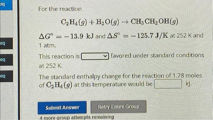 Solved For the reaction \\[ \\begin{array}{l} | Chegg.com