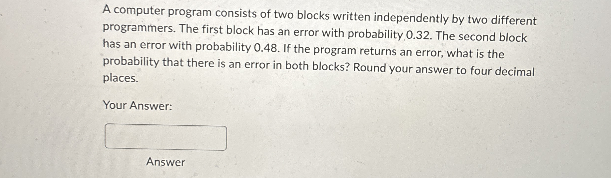 A computer program consists of two blocks written | Chegg.com