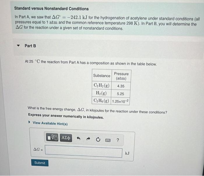 Solved Standard versus Nonstandard Conditions In Part A, we | Chegg.com