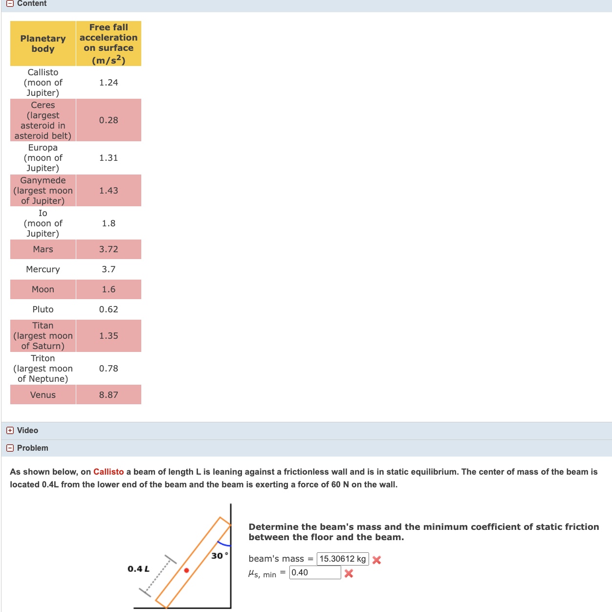 Solved Free fallVideoProblemAs shown below, on Callisto a | Chegg.com