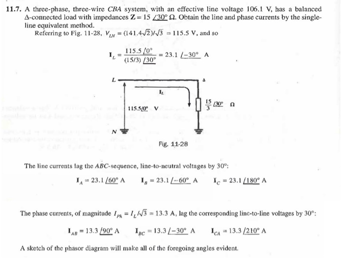 11.7. A three-phase, three-wire CBA system, with an | Chegg.com