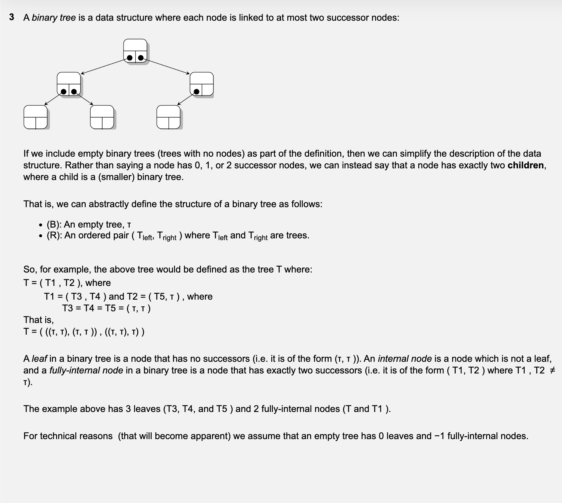 3 ﻿A binary tree is a data structure where each node | Chegg.com