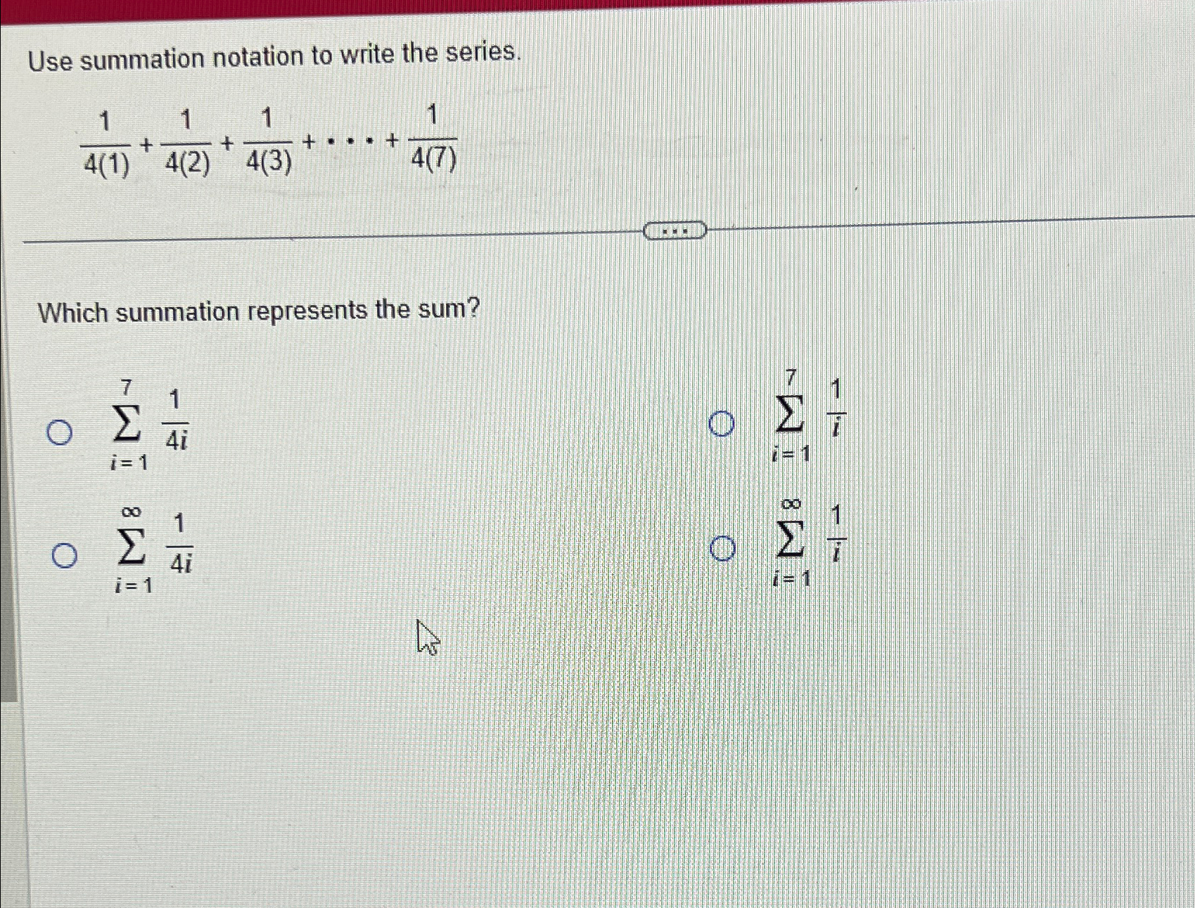 Solved Use summation notation to write the | Chegg.com