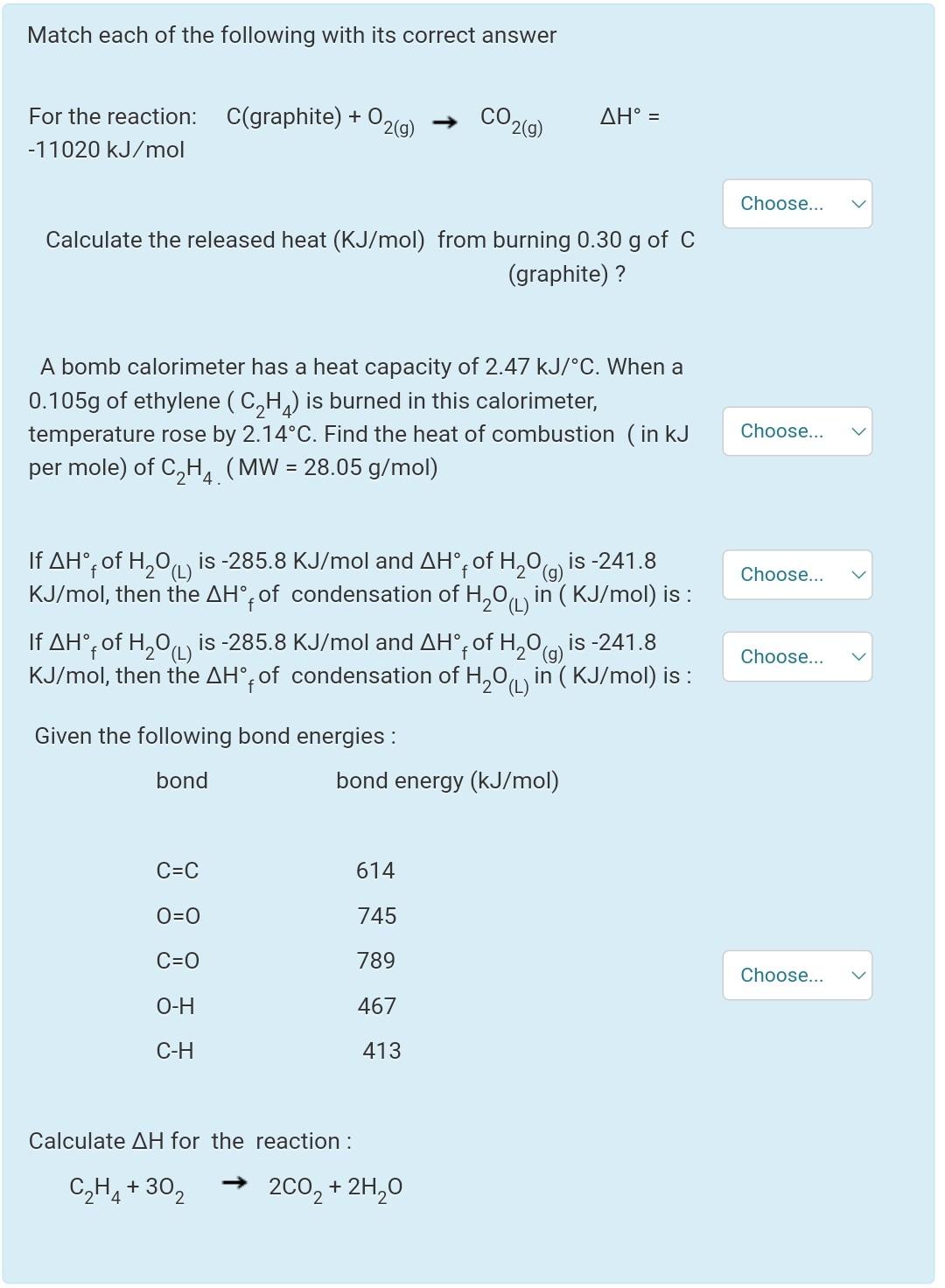 Solved what is the answer for each for | Chegg.com