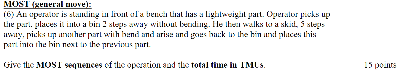 Solved MOST (general move):(6) ﻿An operator is standing in | Chegg.com