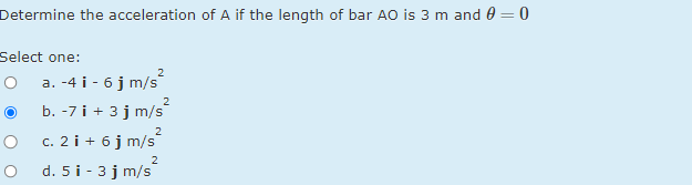 Solved Determine the acceleration of A ﻿if the length of bar | Chegg.com