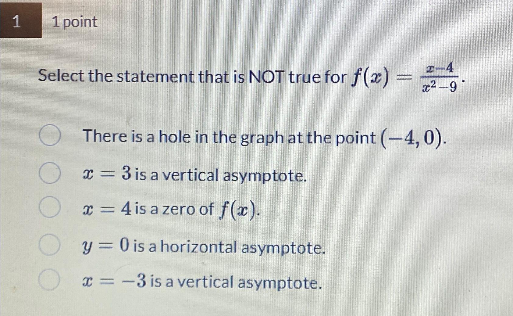 Solved 11 pointSelect the statement that is NOT true for | Chegg.com Solved 11 pointSelect the statement that is NOT true for | Chegg.com