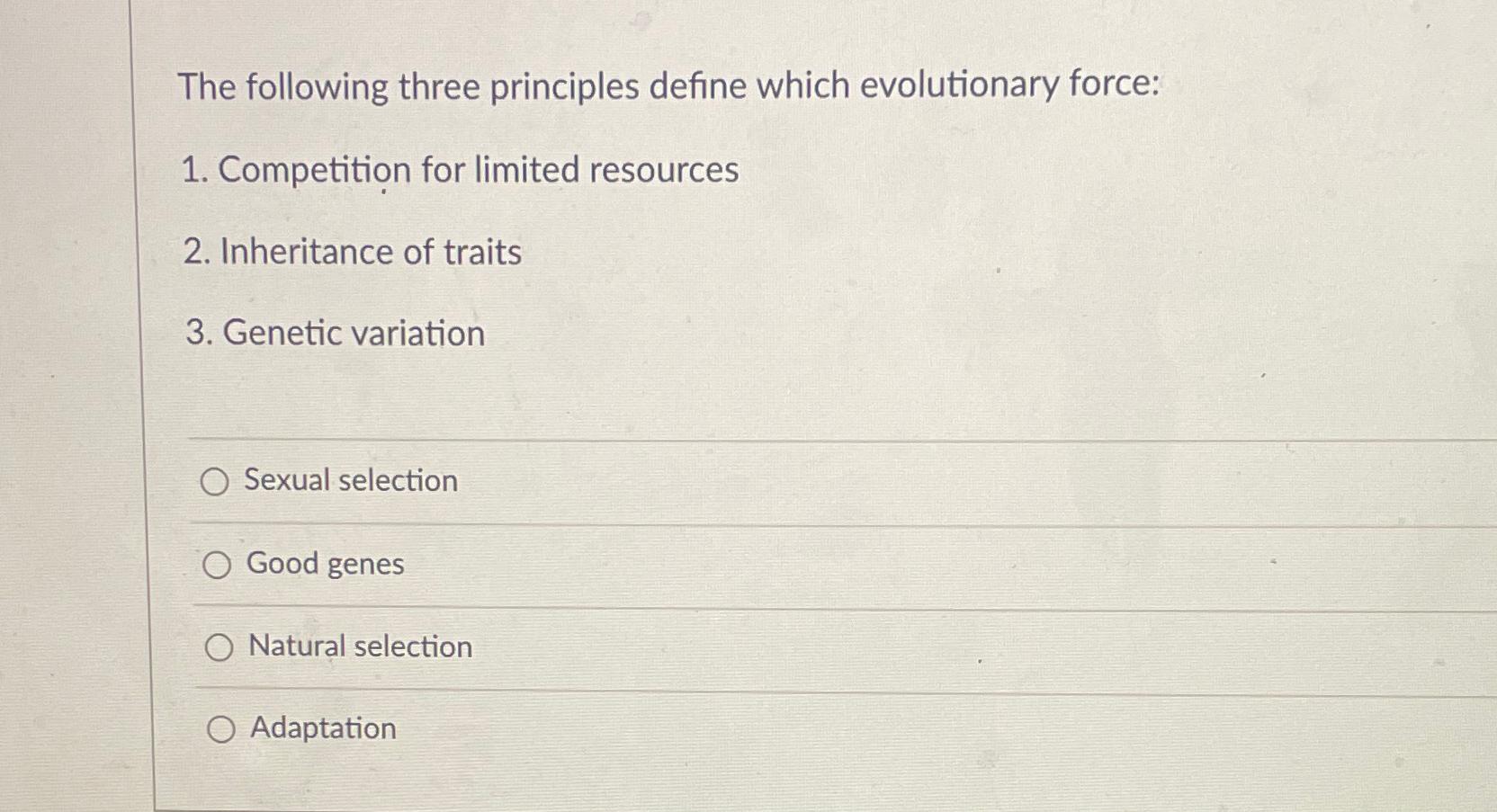 Solved The following three principles define which | Chegg.com