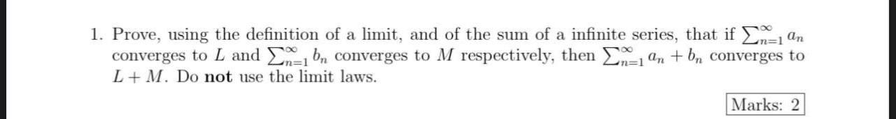 Solved 1. Prove, using the definition of a limit, and of the | Chegg.com