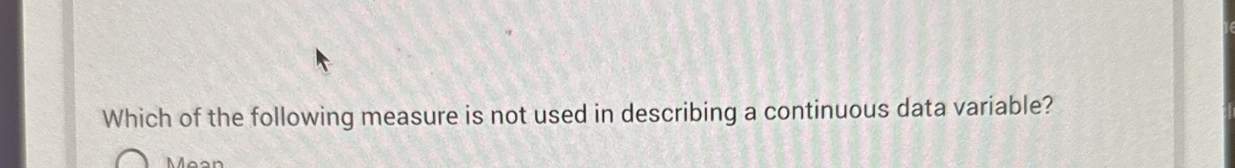 Solved Which of the following measure is not used in | Chegg.com