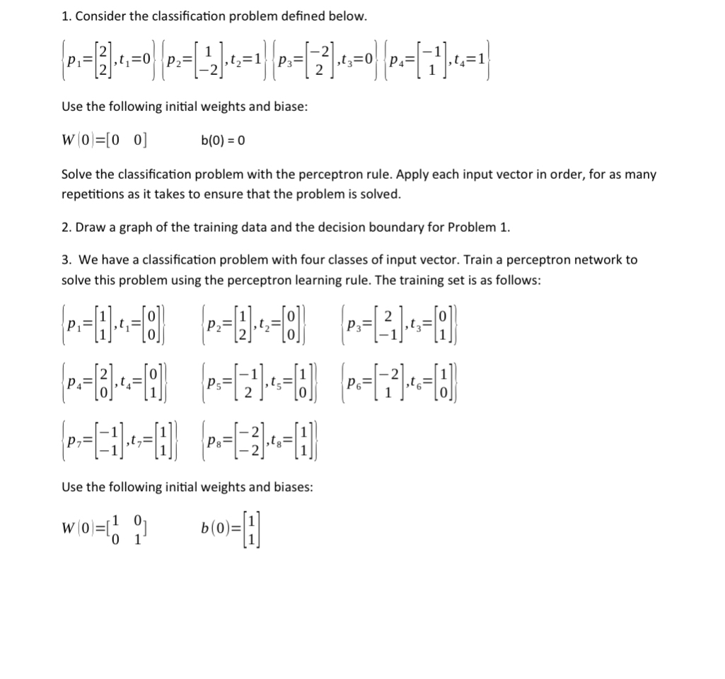 Solved Consider the classification problem defined | Chegg.com
