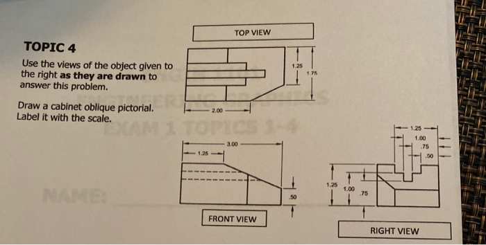 Solved TOPIC 1: Create the standard orthographic projection | Chegg.com