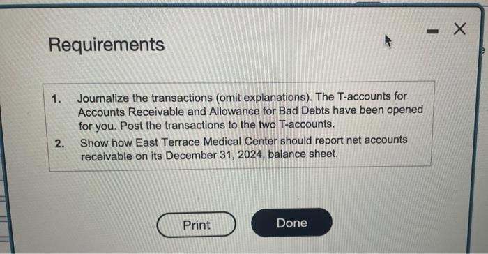 Solved Requirements 1. Journalize the transactions (omit | Chegg.com