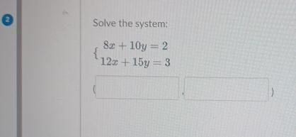 Solve the system:8x+10y=212x+15y=3p | Chegg.com