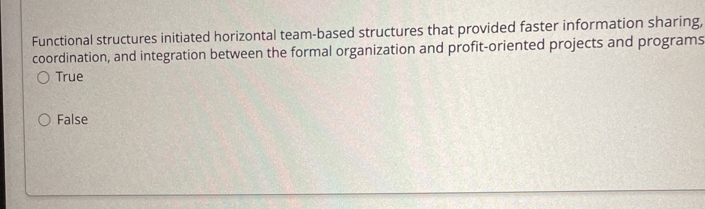Solved Functional structures initiated horizontal team-based | Chegg.com