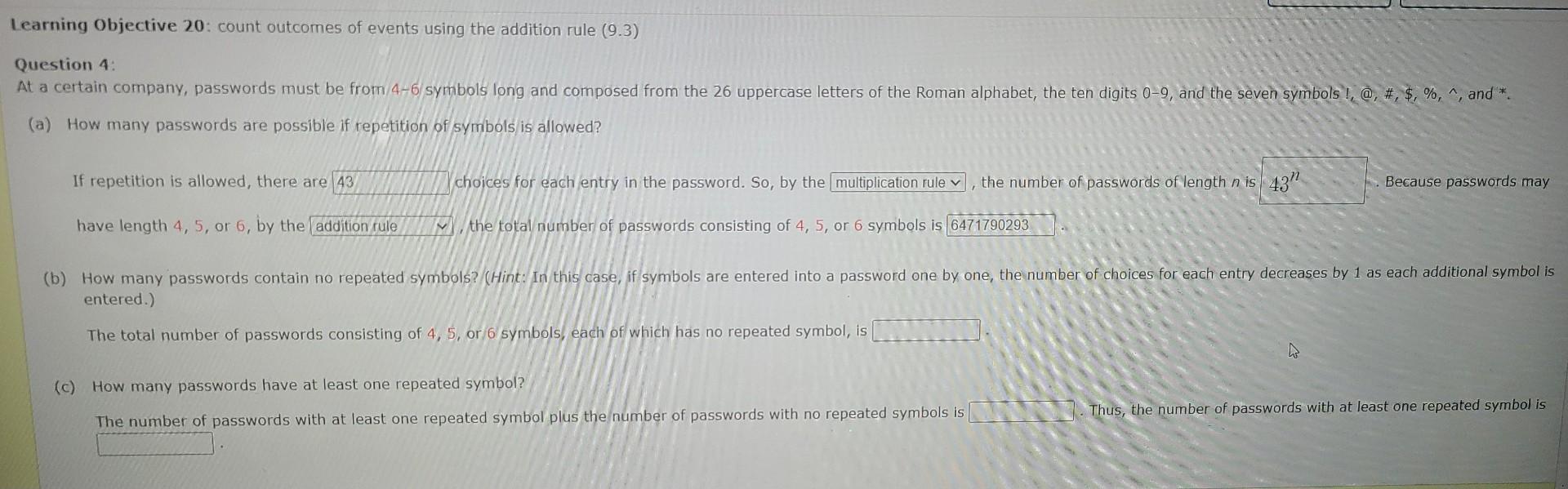 Learning Objective 20 : count outcomes of events | Chegg.com