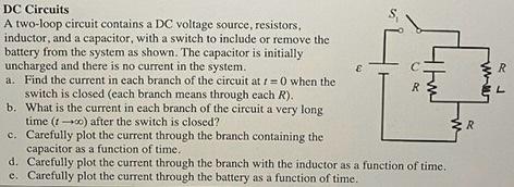 DC Circuits A two-loop circuit contains a DC voltage | Chegg.com