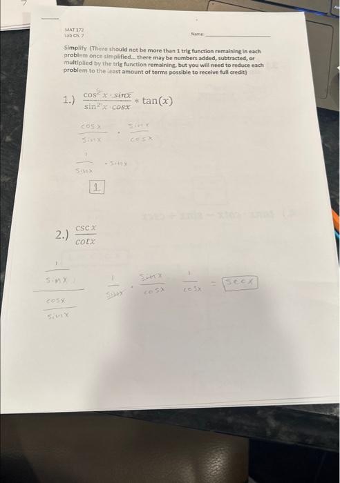 Could somebody please check my work for the first | Chegg.com