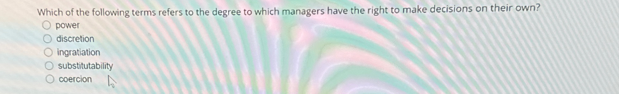 Solved Which of the following terms refers to the degree to | Chegg.com