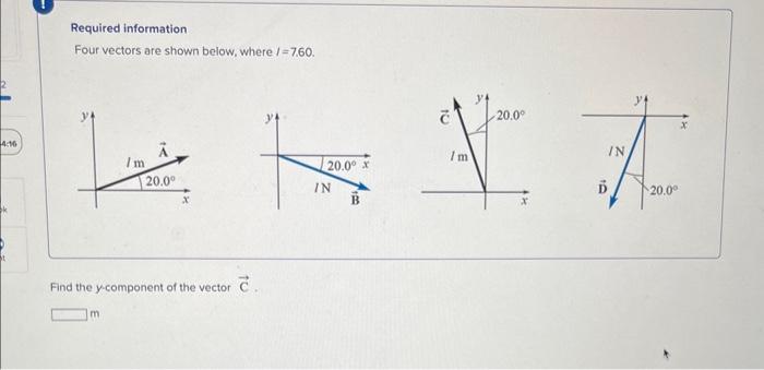 Solved Required information Four vectors are shown below, | Chegg.com