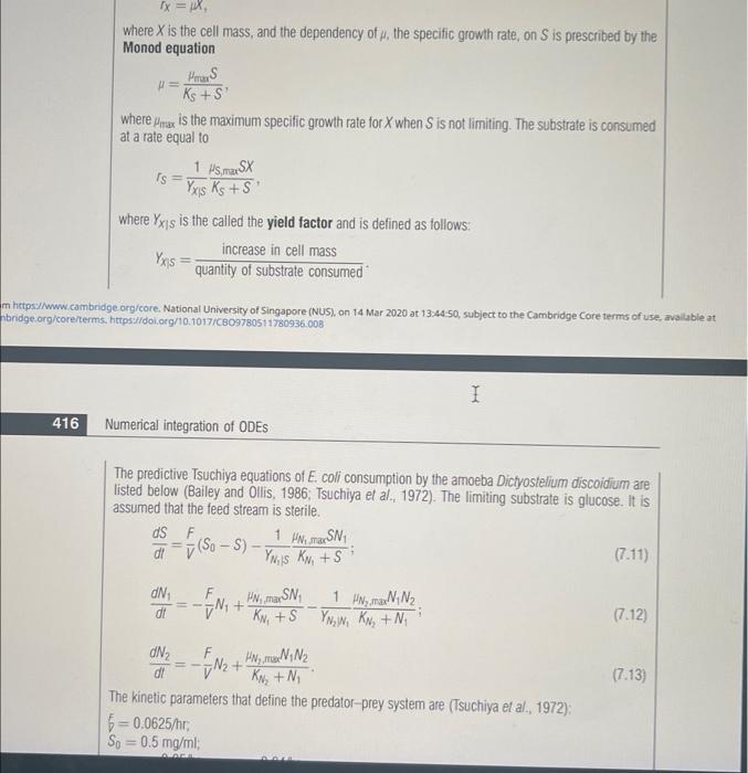 Box 7.3A Dynamics of an epidemic outbreak When | Chegg.com