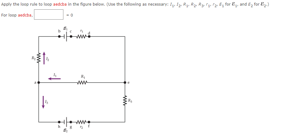 Solved Apply the loop rule to loop aedcba in the figure | Chegg.com