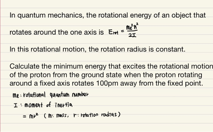 Solved In quantum mechanics, the rotational energy of an | Chegg.com