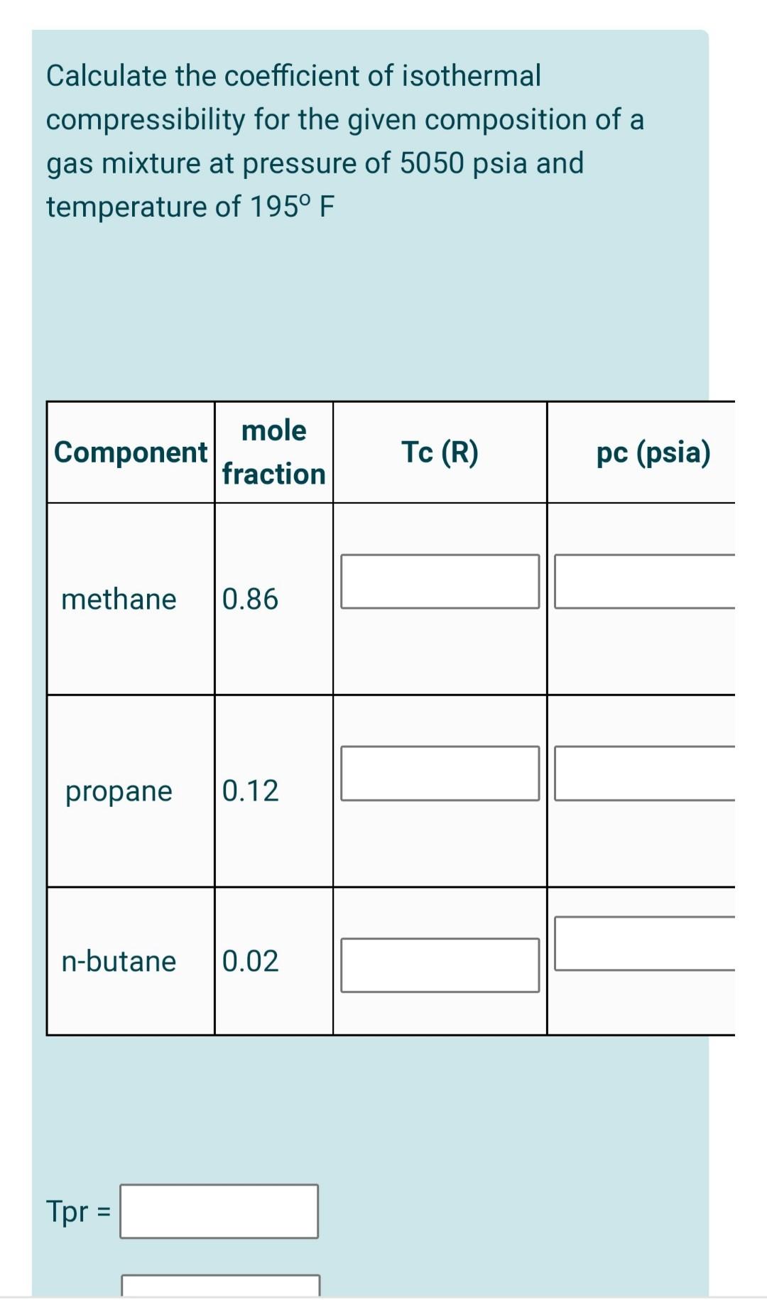 Solved Calculate the coefficient of isothermal | Chegg.com