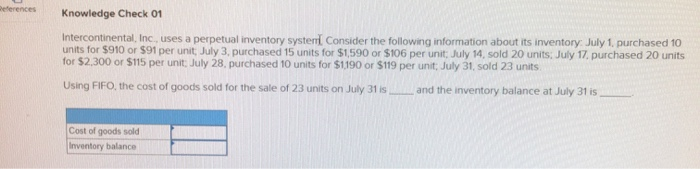 Solved Knowledge Check 01 Assume that we use a perpetual | Chegg.com